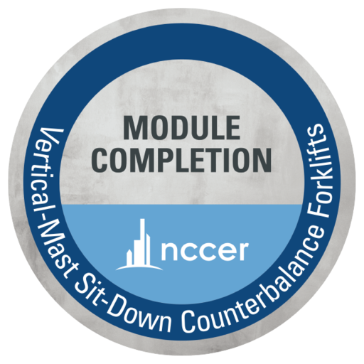 NCCER Vertical-Mast Sit-Down Counterbalance Forklifts (22107) - Credly