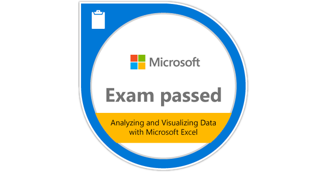 Exam 779: Analyzing and Visualizing Data with Microsoft Excel - Credly