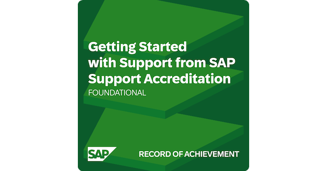 Getting Started with Support from SAP (Support Accreditation) - Record ...