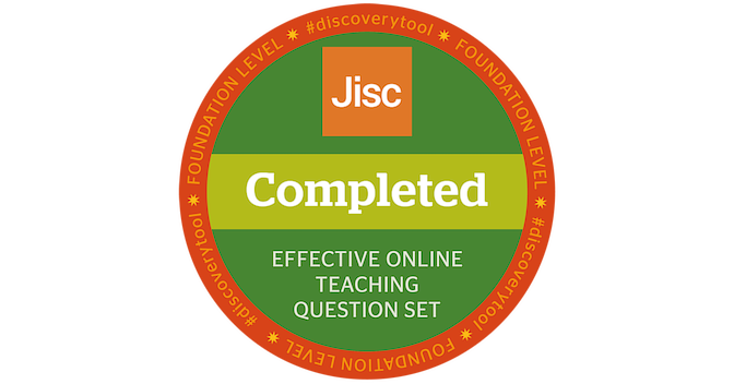 Jisc discovery tool - Effective Online Teaching - Credly