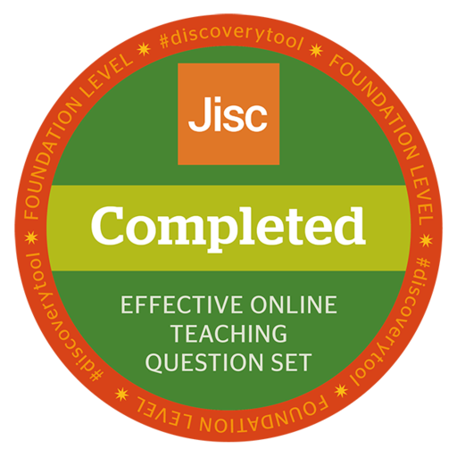 Jisc discovery tool - Effective Online Teaching - Credly