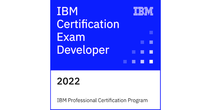 IBM Certification Exam Developer 2022 - Credly