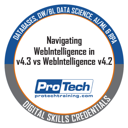 Navigating WebIntelligence in v4.3 vs. WebIntelligence v4.2 - Credly