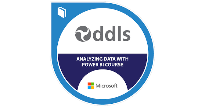 Microsoft DA-100T00 - Analyzing Data with Power BI Course Completion Badge - Credly