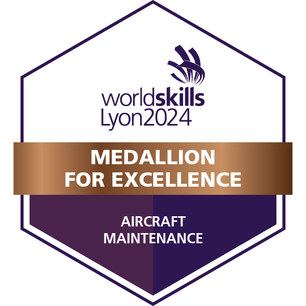 WorldSkills Lyon 2024 - Medallion for Excellence - Aircraft Maintenance - Credly