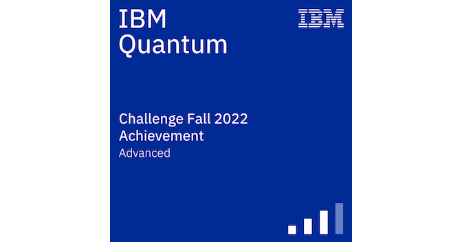 IBM Quantum Challenge Fall 2022 Achievement - Advanced - Credly