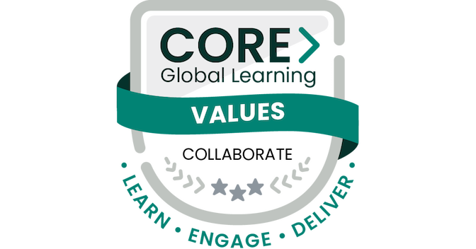 CORE Values - Collaborate - Complete - Credly