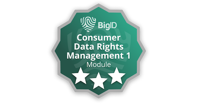 BigID Professional Consumer Data Rights Management 1 Module - Credly