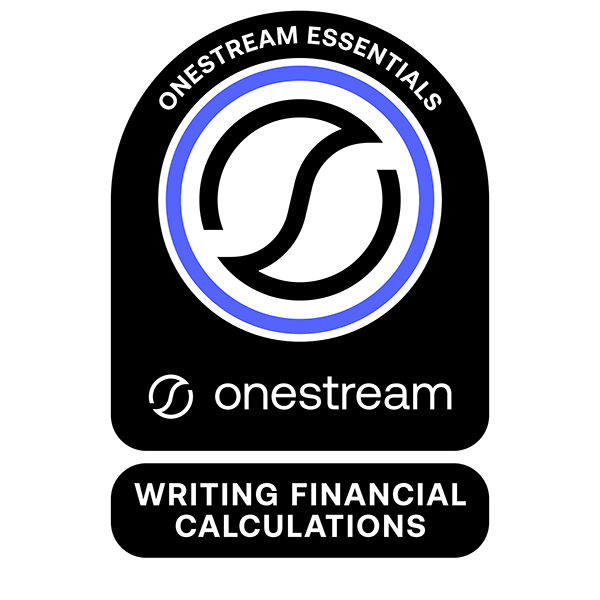 OneStream Essentials: Writing Financial Calculations - Credly