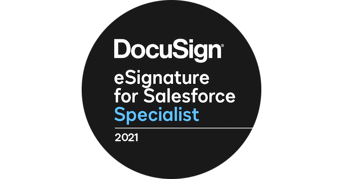 DocuSign eSignature for Salesforce Specialist 2021 - Credly