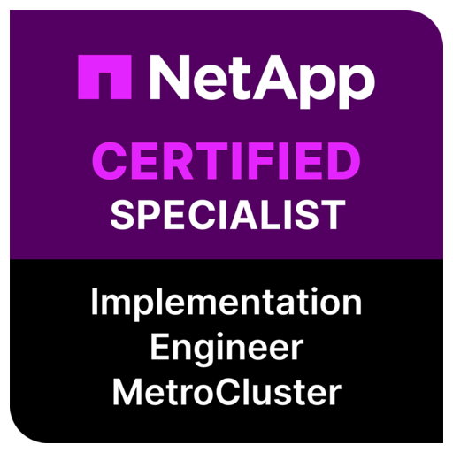 NetApp Certified Implementation Engineer MetroCluster Specialist - Credly