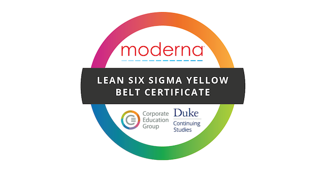 Moderna Lean Six Sigma Yellow Belt Certificate - Credly