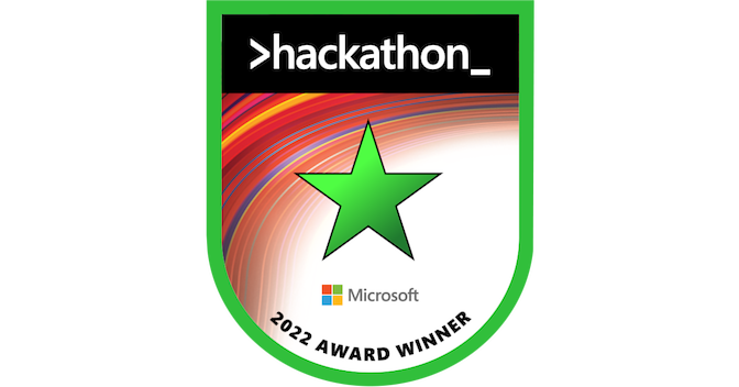 Microsoft Global Hackathon 2022 Award Winner - Credly