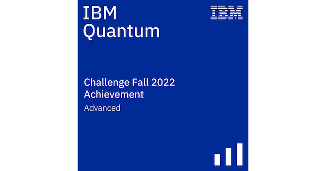 IBM Quantum Challenge Fall 2022 Achievement - Advanced - Credly