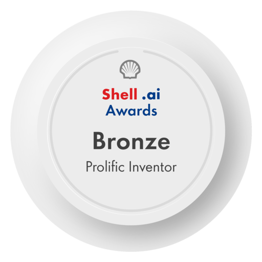 Shell.ai Awards|Prolific Inventor |Bronze - Credly