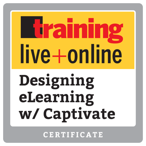 Designing eLearning with Captivate Certificate (October 2022) - Credly