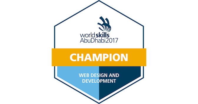 WorldSkills Abu Dhabi 2017 - Champion - Web Design and Development - Credly
