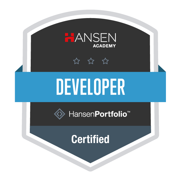 Hansen Portfolio Certified Developer - Credly