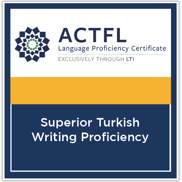 Turkish Writing Proficiency - Superior - Credly