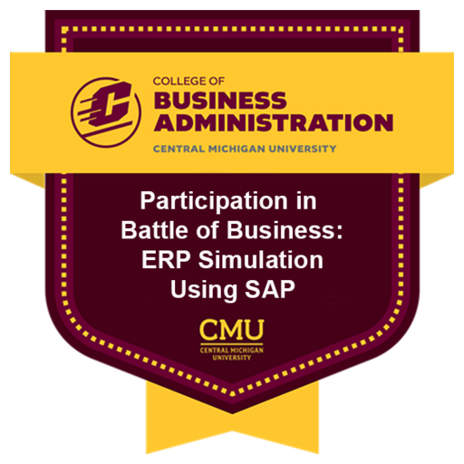 Participation in Battle of Businesses: ERP simulation using SAP - Credly