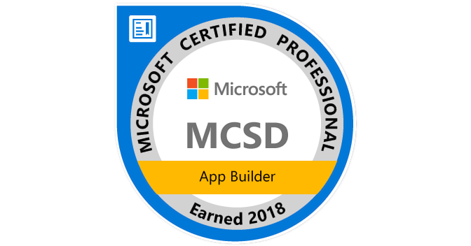 MCSD: App Builder — Certified 2018 - Credly