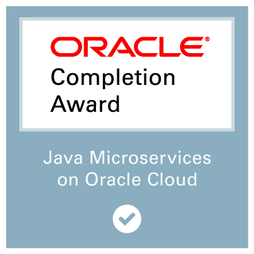 Java Microservices Using Oracle Cloud MOOC Completion Award - Credly
