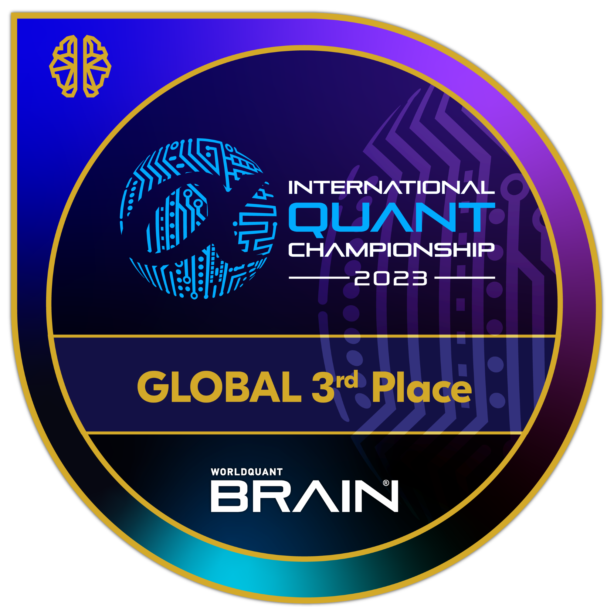 2023 WorldQuant BRAIN IQC Global 3rd Place - Credly