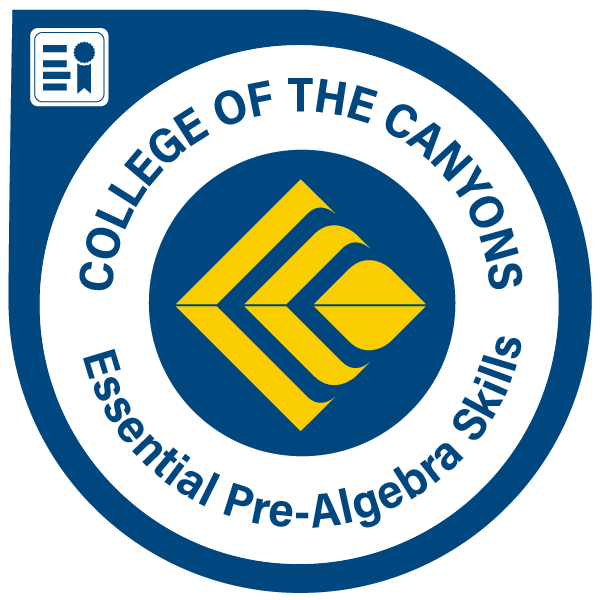 Essential Pre Algebra Skills Certificate Credly