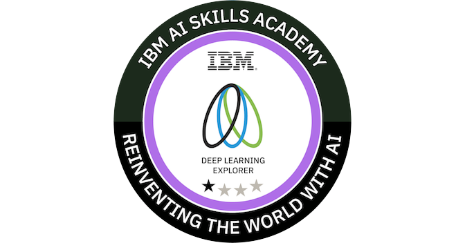 IBM AI Skills Academy Deep Learning Explorer - Credly