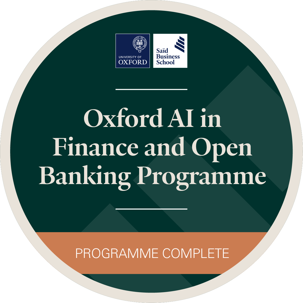 Oxford AI in Finance and Open Banking Programme - Credly