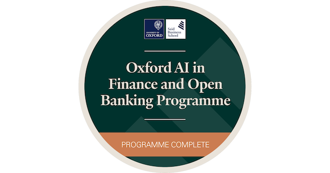 Oxford AI in Finance and Open Banking Programme - Credly