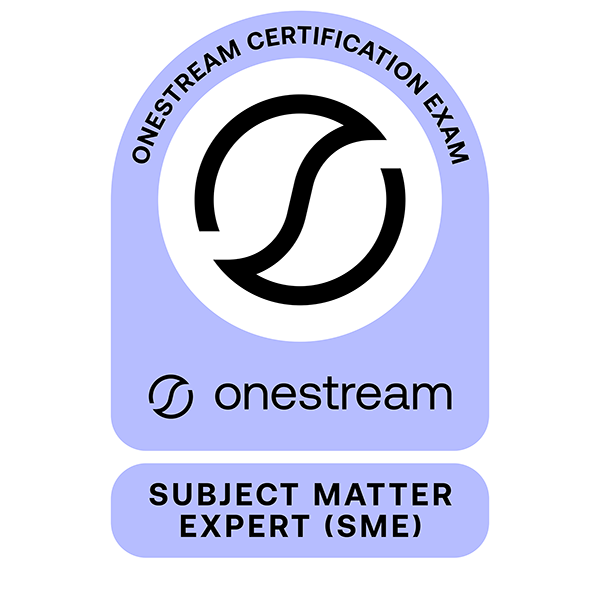 OneStream Certification Exam Subject Matter Expert (SME) - Credly