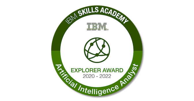 Artificial Intelligence Analyst 2020 - Explorer Award - Credly