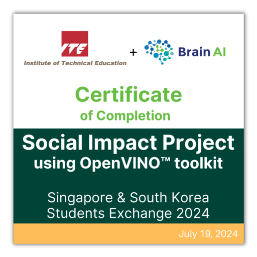 Social Impact Project Certificate of Completion using OpenVINO™ toolkit - Credly