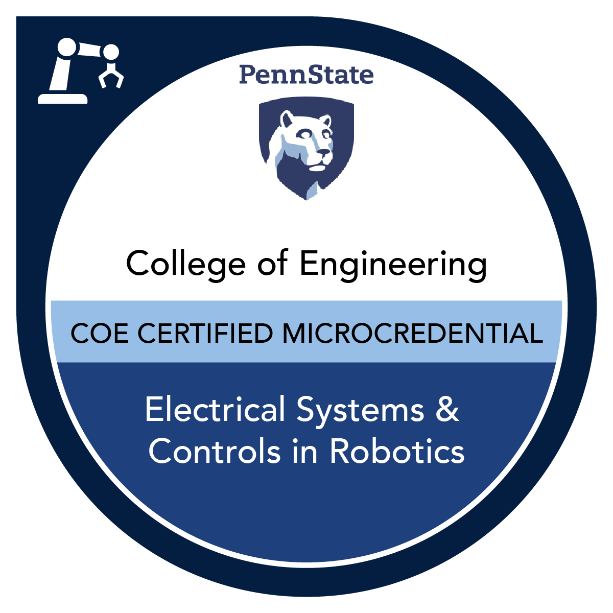 Electrical Systems & Controls in Robotics - Credly
