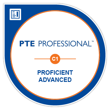 PTE Professional English Proficiency - Proficient Advanced - Credly
