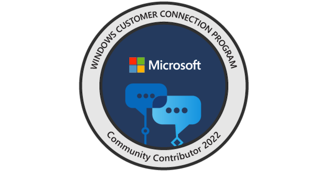 Windows Customer Connection Program Community Contributor - Credly