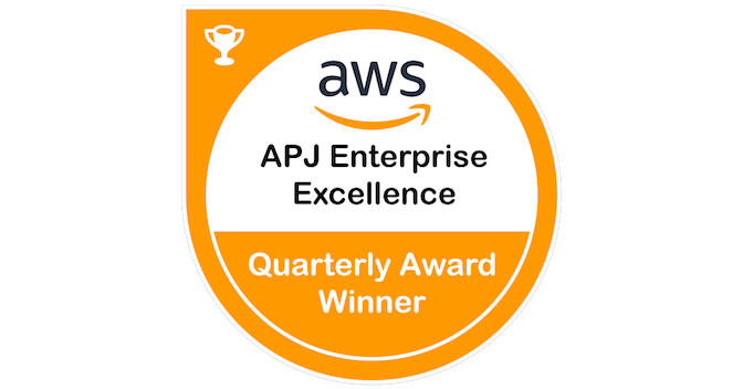 AWS APJ Enterprise Excellence Quarterly Award Winner - Credly