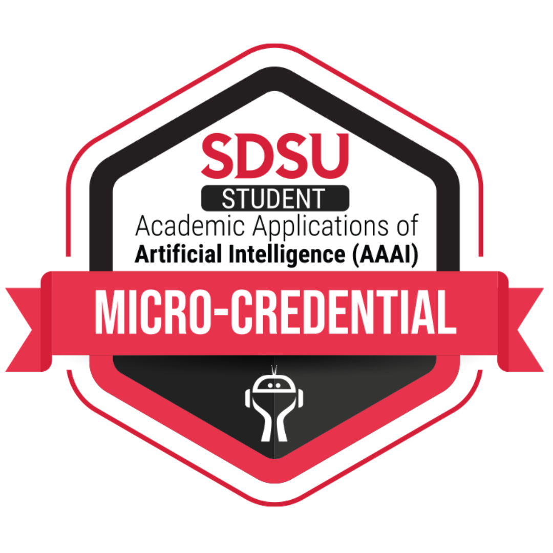 SDSU Student Academic Applications of AI (AAAI) Micro-credential (Level 1) - Credly
