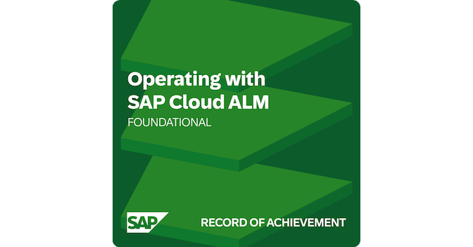 Operating with SAP Cloud ALM - Record of Achievement - Credly