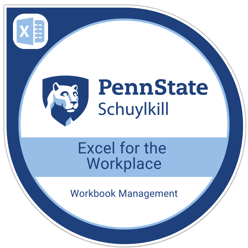 Excel for the Workplace - Workbook Management - Credly