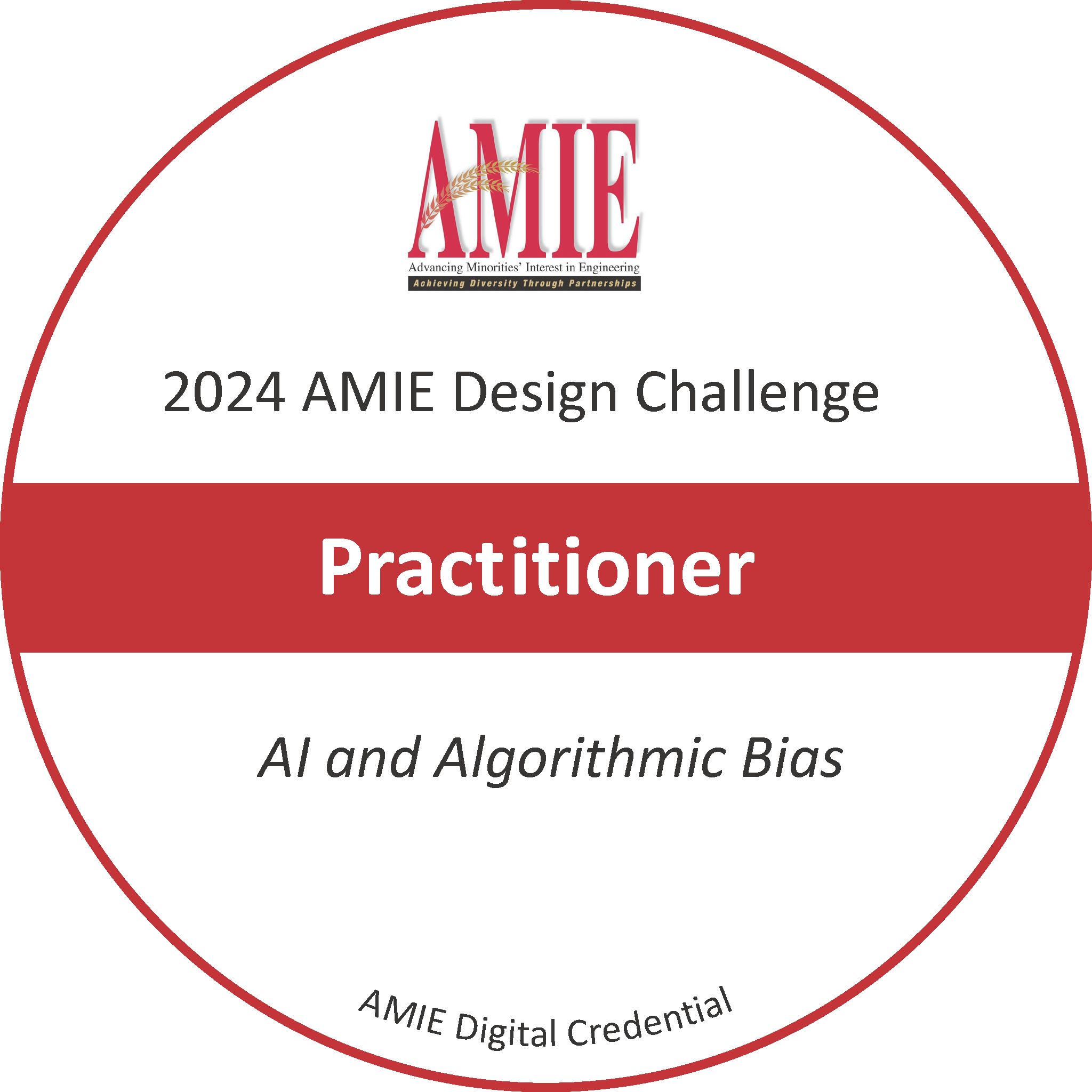 2024 AMIE Design Challenge Practitioner Badge - Credly