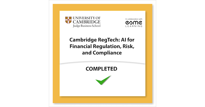 Cambridge RegTech: AI for Financial Regulation, Risk and Compliance ...