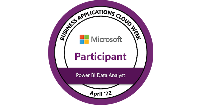 Business Applications Cloud Week—Microsoft Power BI Data Analyst participant - Credly