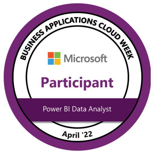 Business Applications Cloud Week—Microsoft Power BI Data Analyst participant - Credly