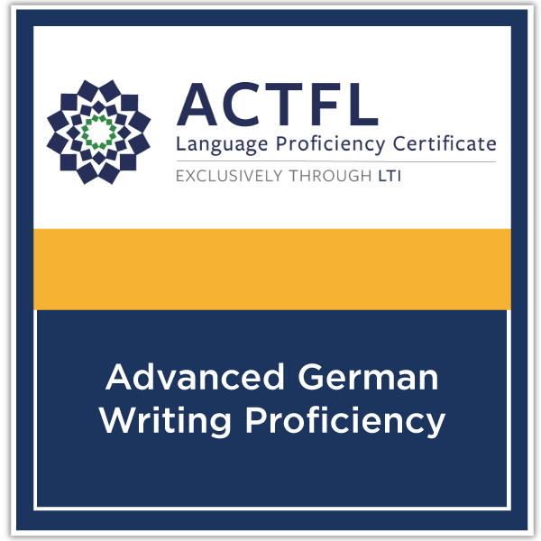 German Writing Proficiency - Advanced Low - Credly