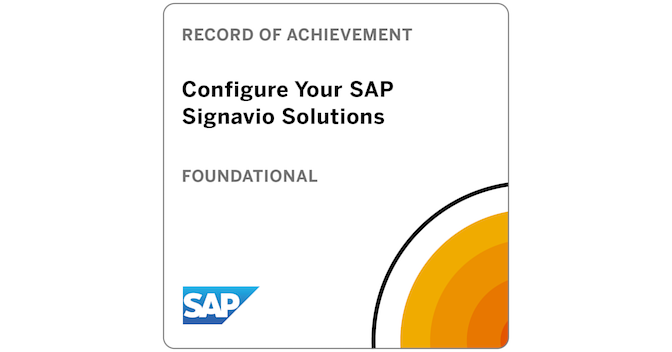 Configure Your SAP Signavio Solutions - Record of Achievement - Credly
