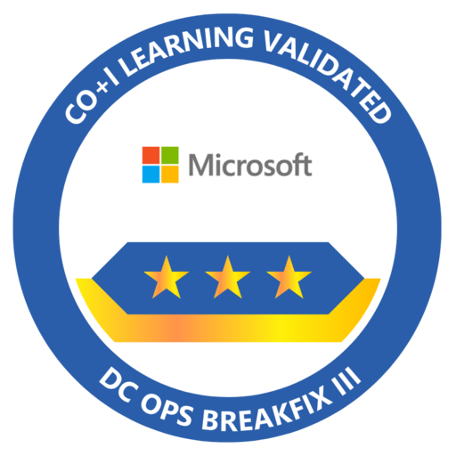 CO+I Learning Validated DC Ops Breakfix III - Credly