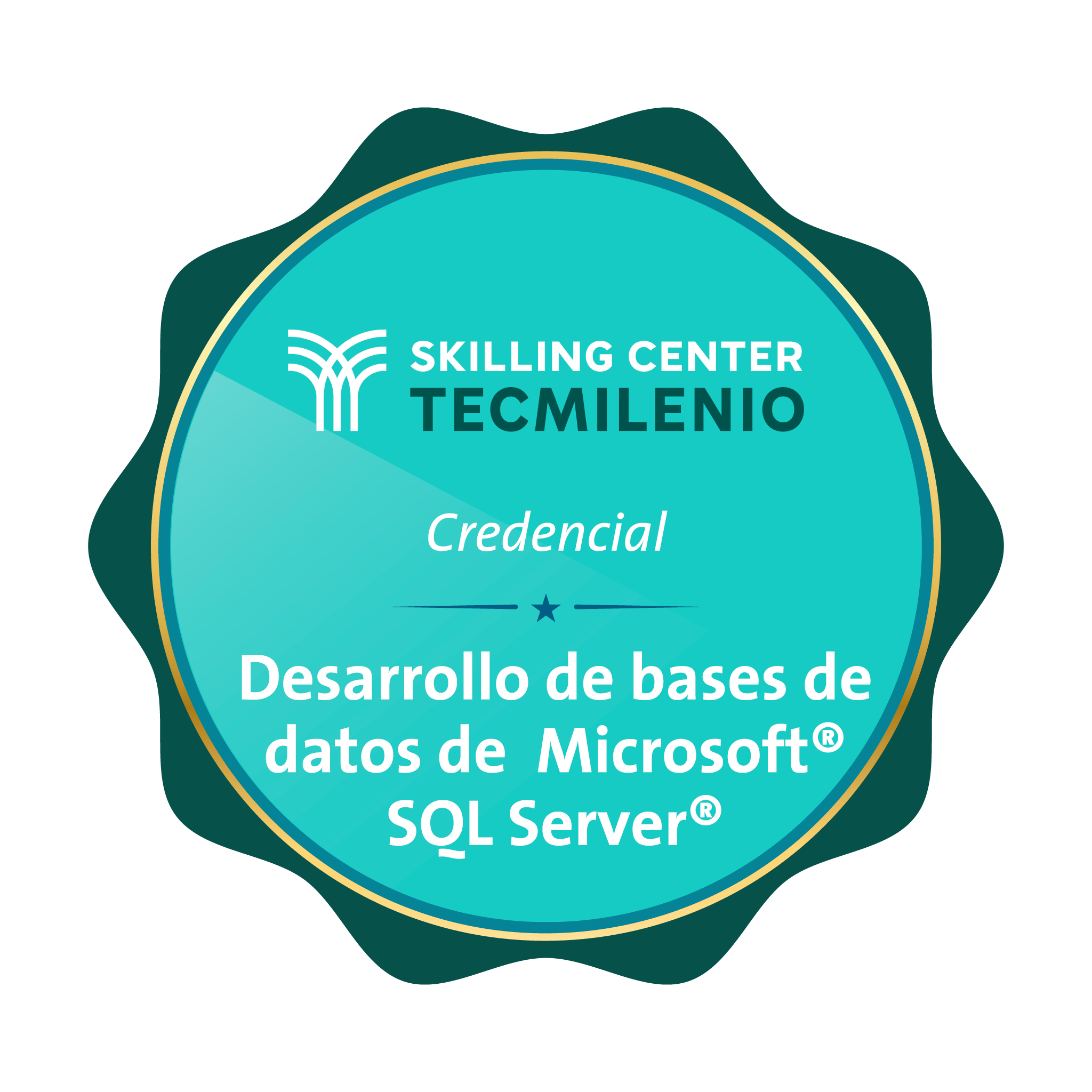 Credencial Desarrollo de bases de datos de Microsoft® SQL Server® - Credly