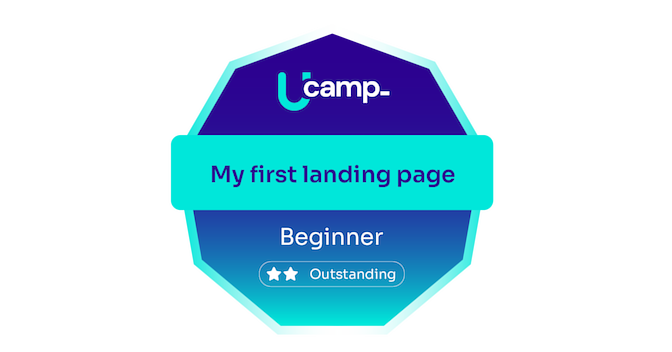 My first landing page - Outstanding - Credly